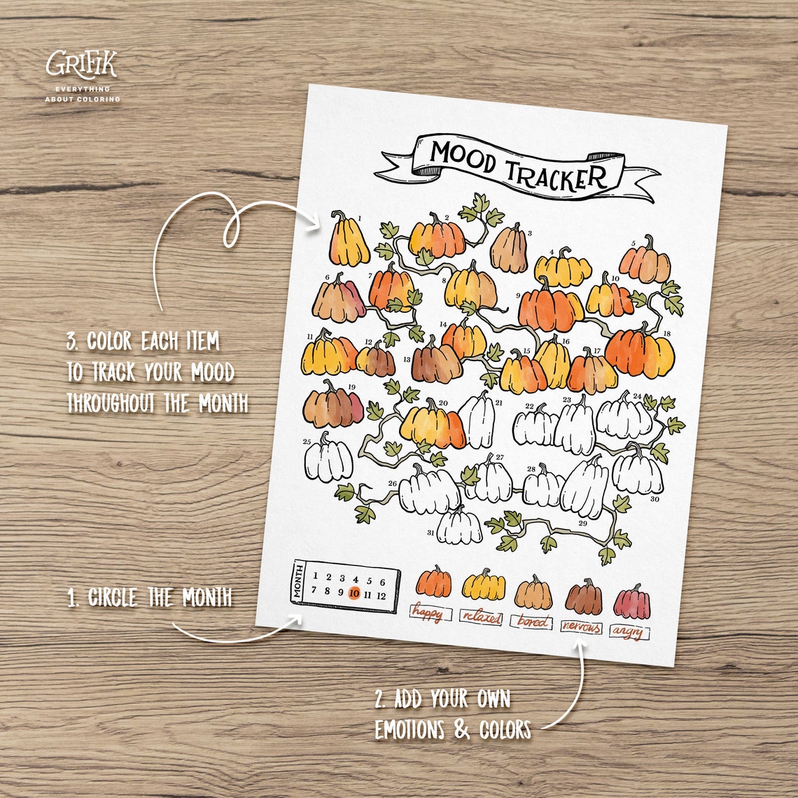 Printable Autumn Mood Tracker for Bullet Journal Set of 3 - Etsy