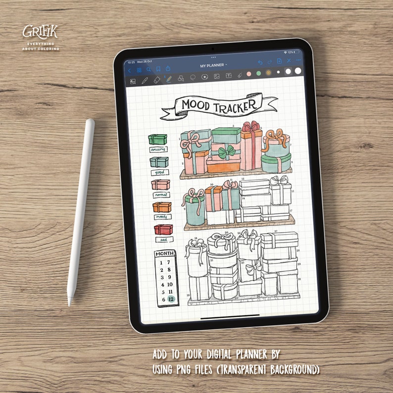 Digital Mood Tracker for Bullet Journal Set of 3 Printable - Etsy