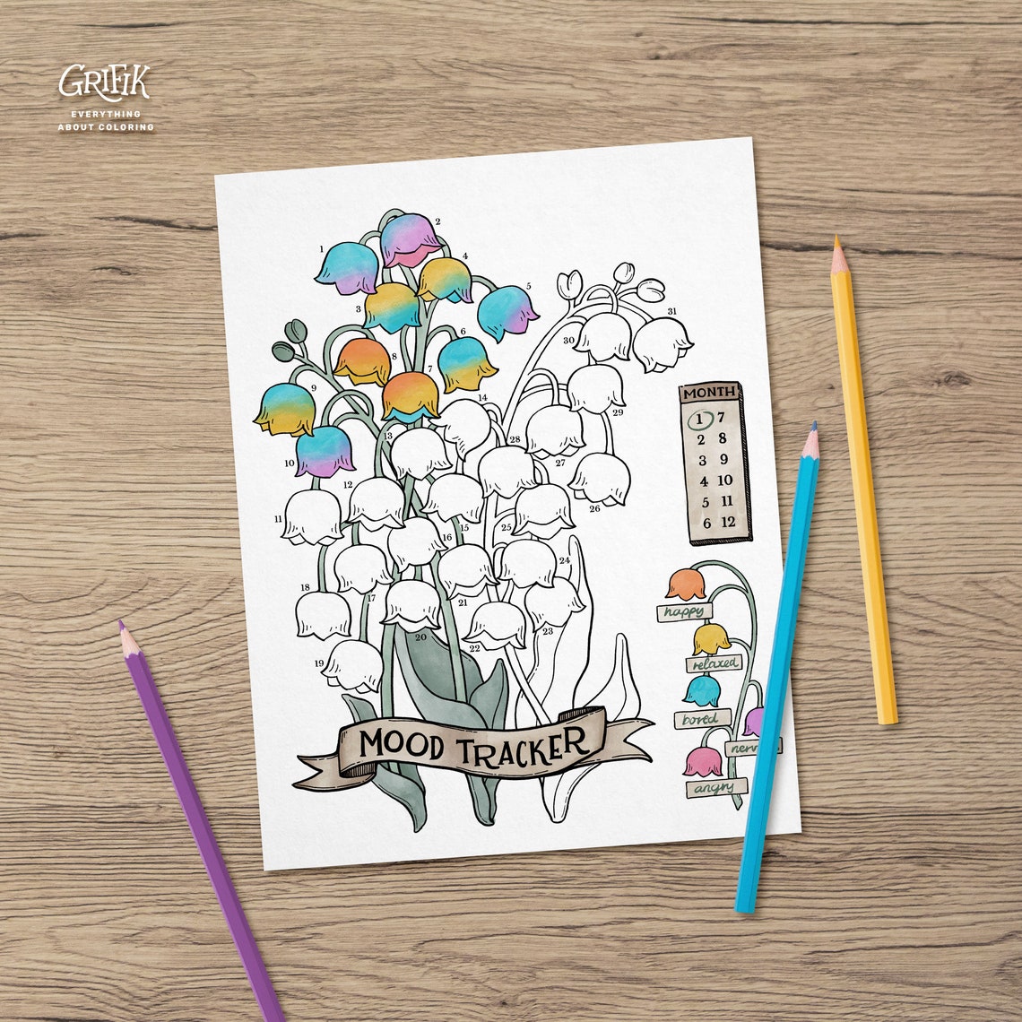 Printable SPRING Mood Tracker for Bullet Journal Set of 3 - Etsy