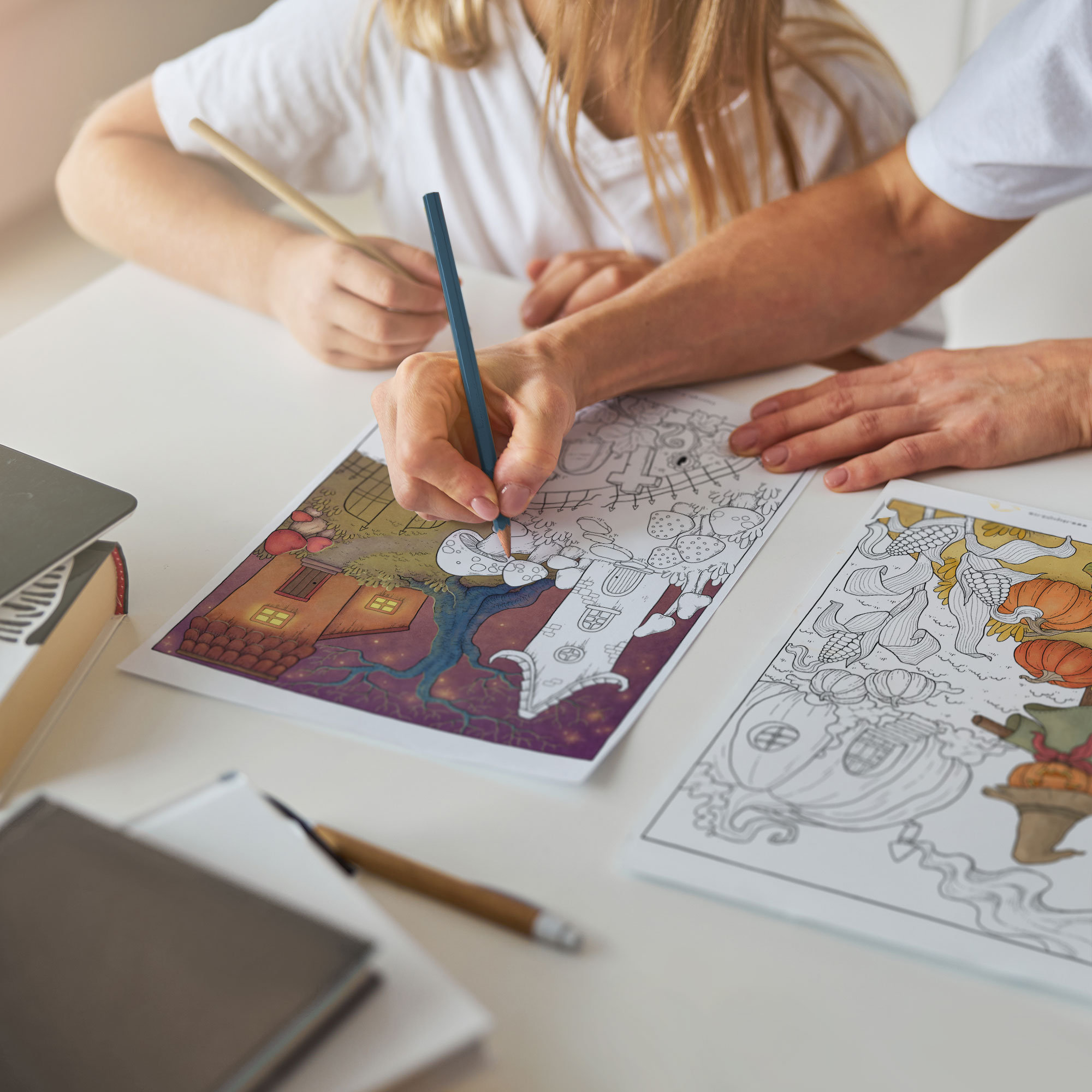 Digital Coloring Page SPOOKY TOWN Adult Fantasy Coloring - Etsy