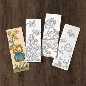 Coloring Bookmarks, Set of 12 Printable Bookmarks, DAISY Digital ...