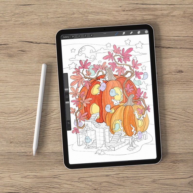Printable Halloween Coloring Pages Digital Autumn Coloring - Etsy