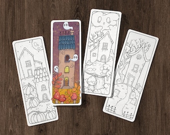 Digital Christmas Coloring Bookmarks, Set of 4 Winter Bookmarks, Book ...