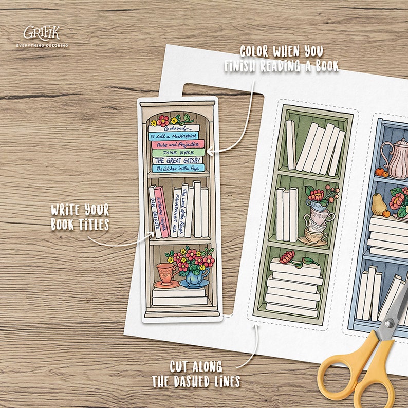 DIGITAL Bookmark Book Tracker, Set of 12 Printable Bookmarks, Monthly ...