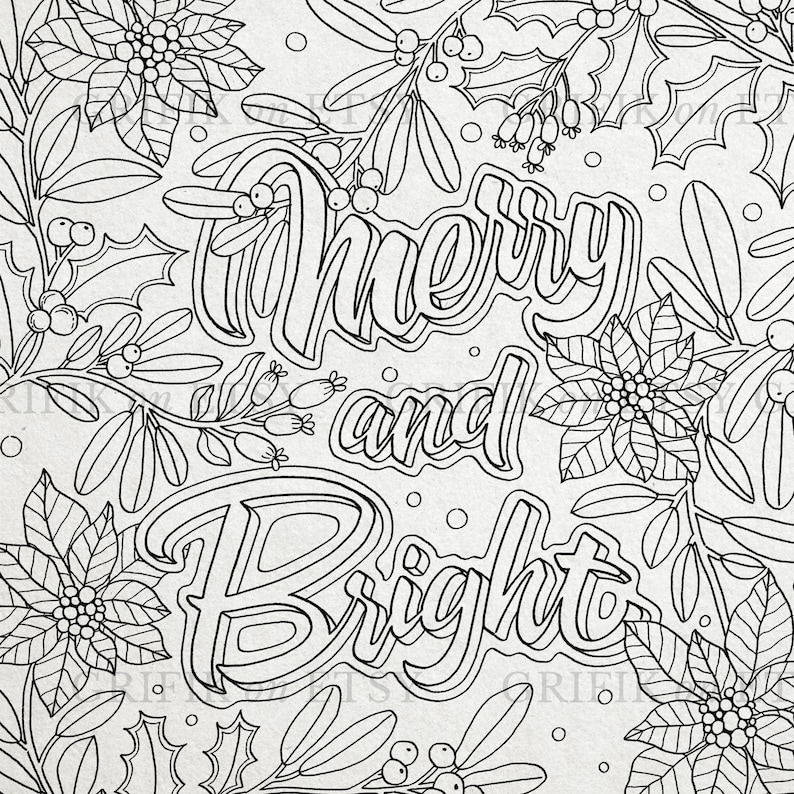 Printable Winter Coloring Page Christmas Coloring Page - Etsy