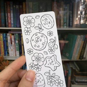Digital Coloring Bookmarks - COOKIES, Set of 4 Printable Bookmarks ...