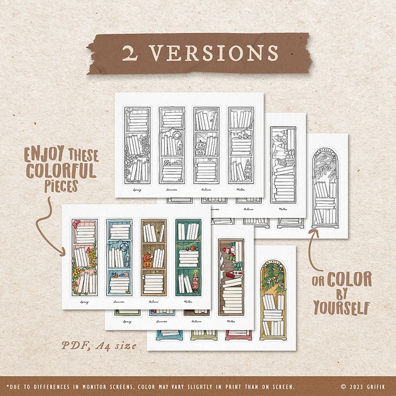 DIGITAL Bookmark Book Tracker, Set of 12 Printable Bookmarks, Monthly ...