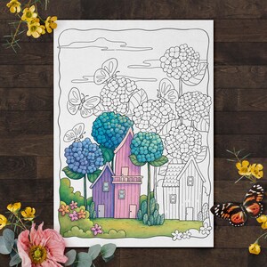 Spring Coloring Pages: Floral Cottagecore Designs (PDF) - Etsy