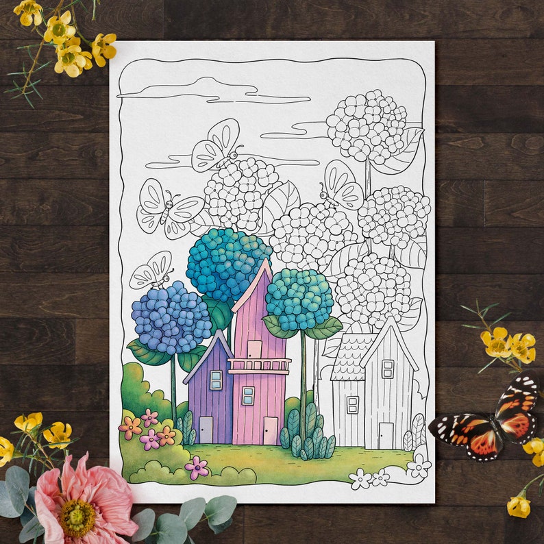 Printable Spring Coloring Pages Set of 3 Adult Coloring - Etsy
