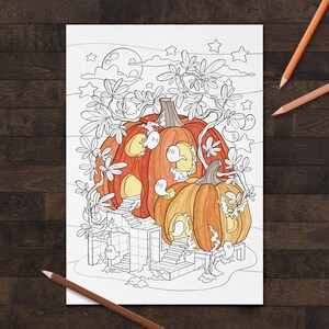 Printable Halloween Coloring Pages Set of 3 Autumn Coloring - Etsy