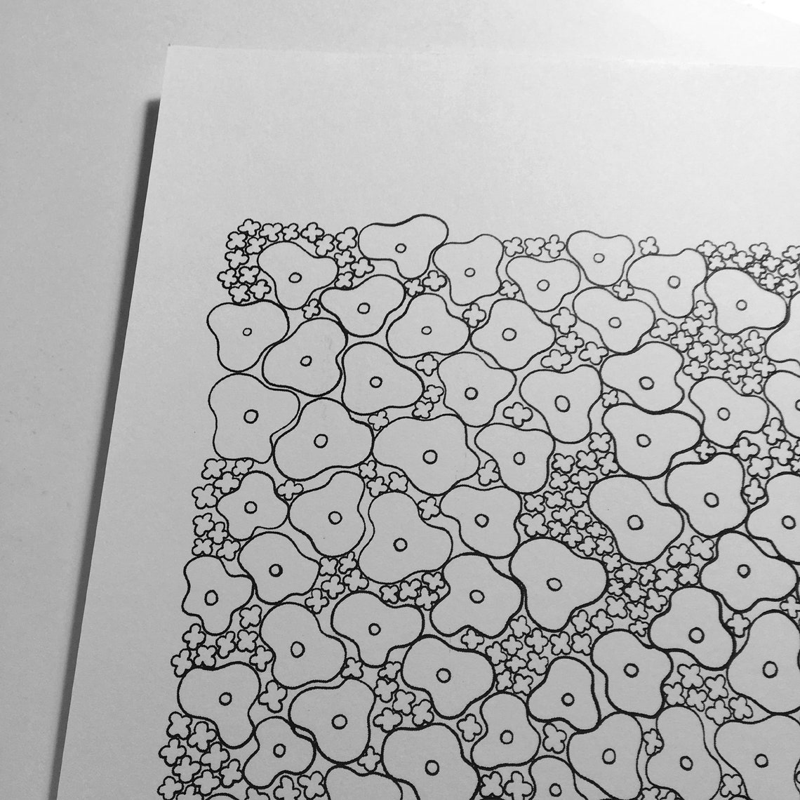 Printable Flower Pattern Coloring Page Digital Floral - Etsy