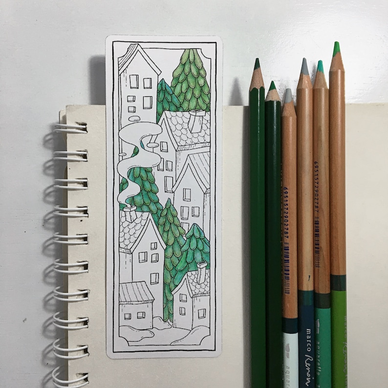 Digital Christmas Coloring Bookmarks Set of 4 Winter - Etsy