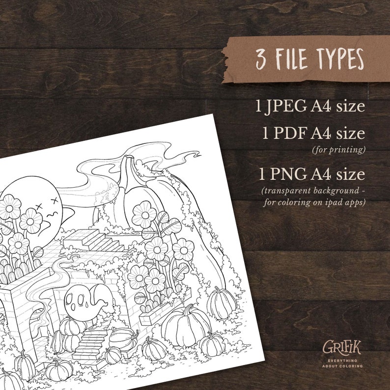 Printable Halloween Coloring Pages Digital Autumn Coloring - Etsy