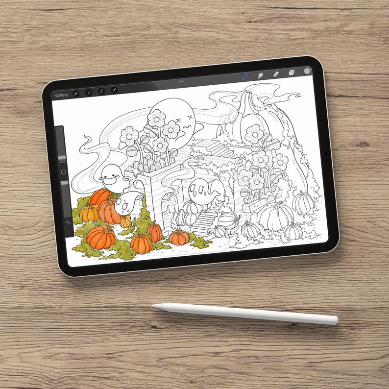 Printable Halloween Coloring Pages Digital Autumn Coloring - Etsy