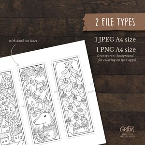 Digital Christmas Coloring Bookmarks Set of 4 Winter - Etsy