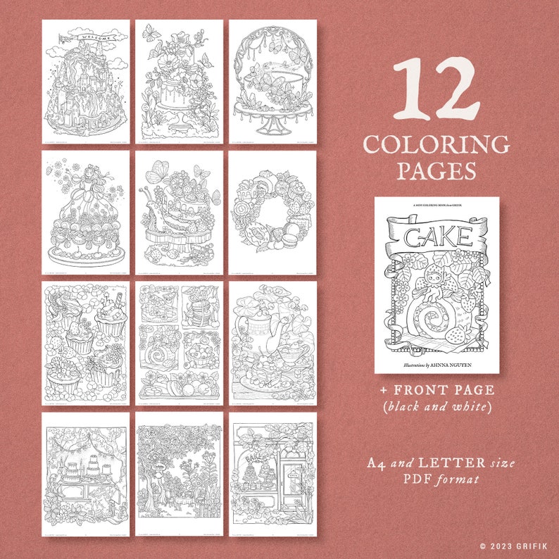Fantasy CAKE Coloring Book: Fairy Desserts (digital Download) - Etsy