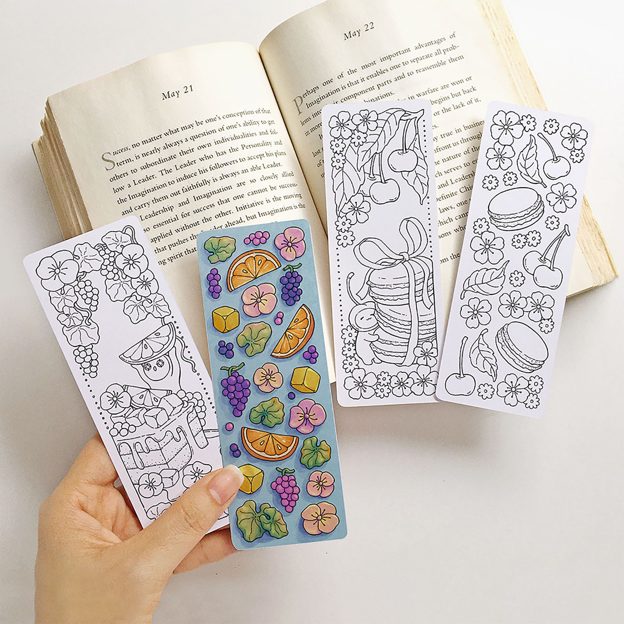 Digital Coloring Bookmarks CAKE Set of 4 Printable - Etsy Australia