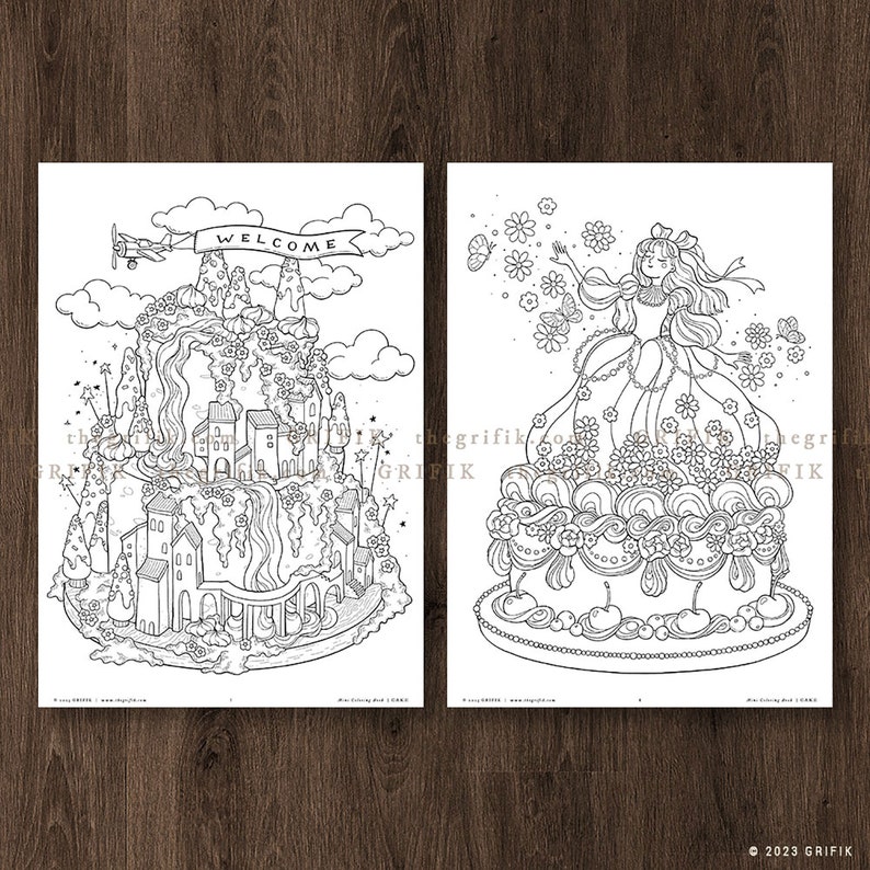 Fantasy CAKE Coloring Book: Fairy Desserts (digital Download) - Etsy