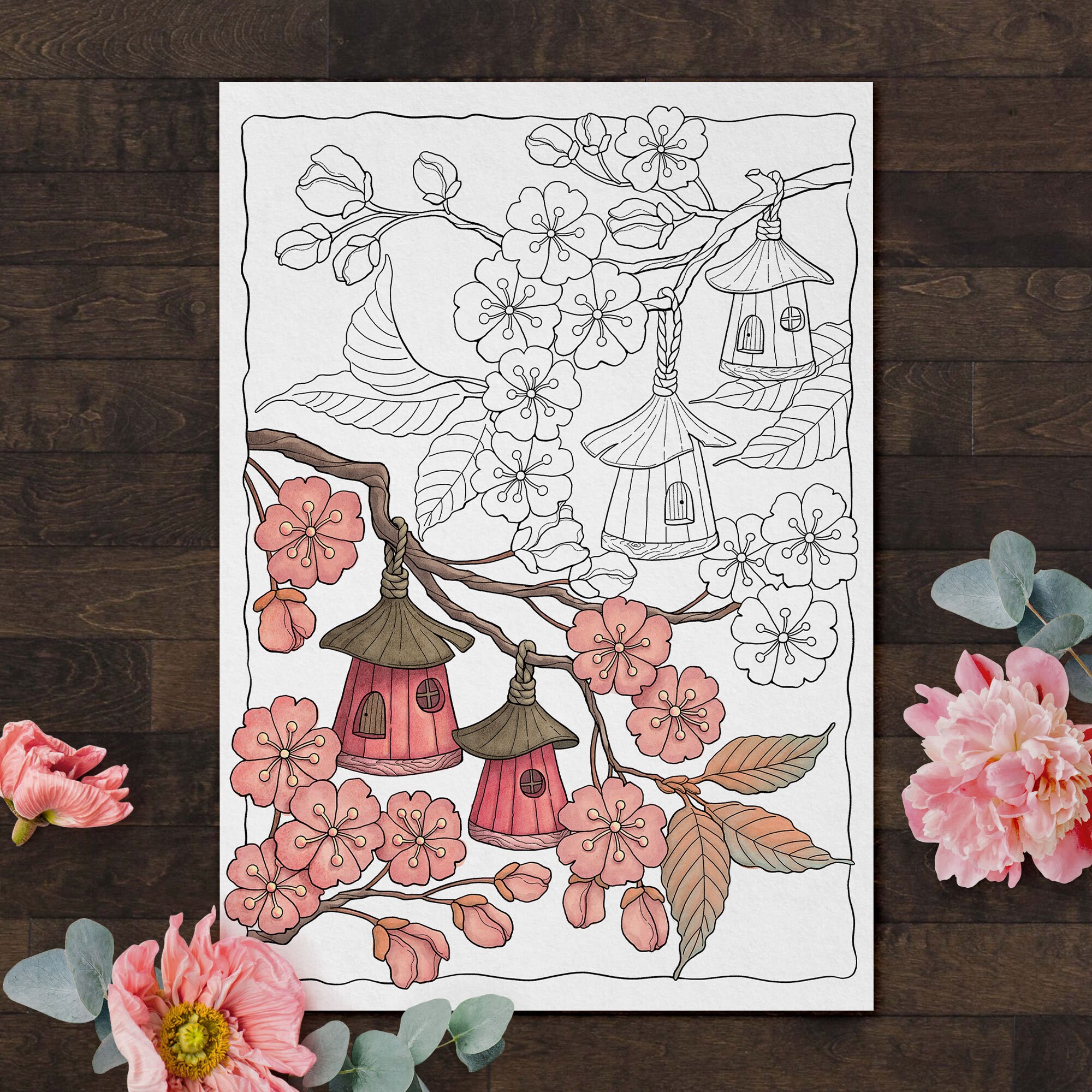 Printable Spring Coloring Pages Set of 3 Adult Coloring - Etsy
