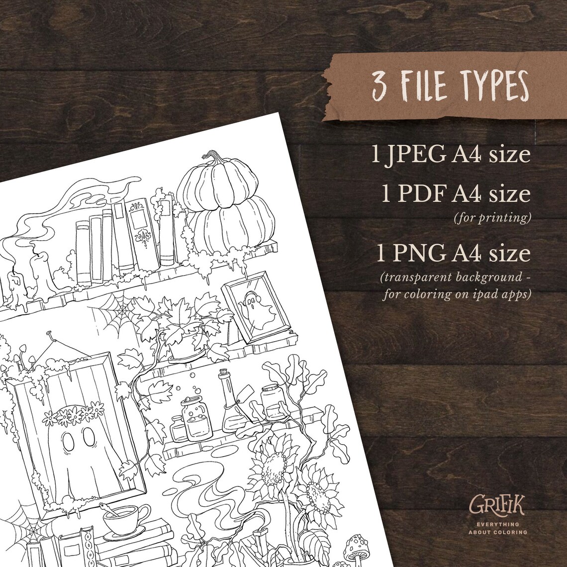 Printable Halloween Coloring Pages Digital Autumn Coloring - Etsy