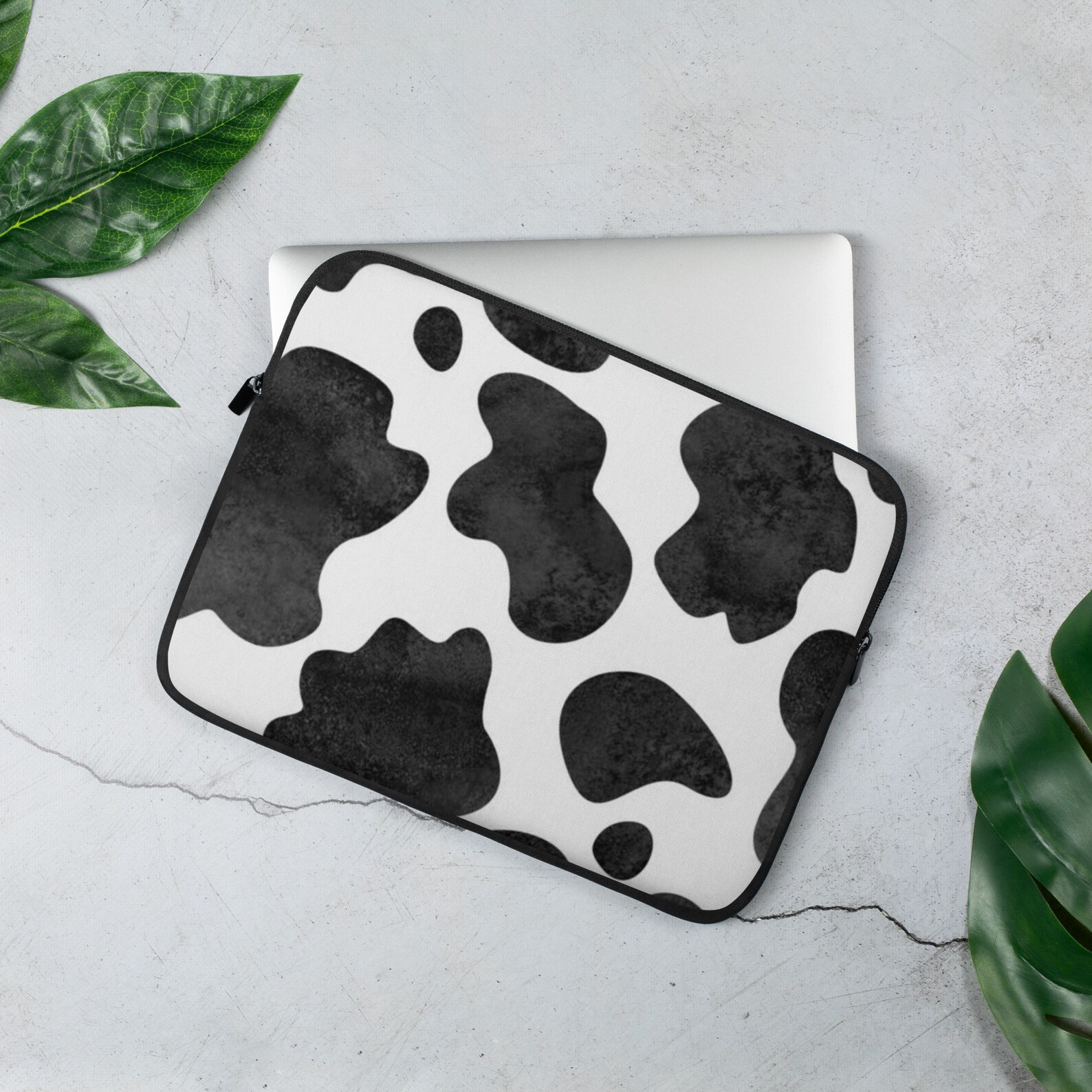 Cow Print Laptop Sleeve Cowhide Print Cow Print Chromebook - Etsy