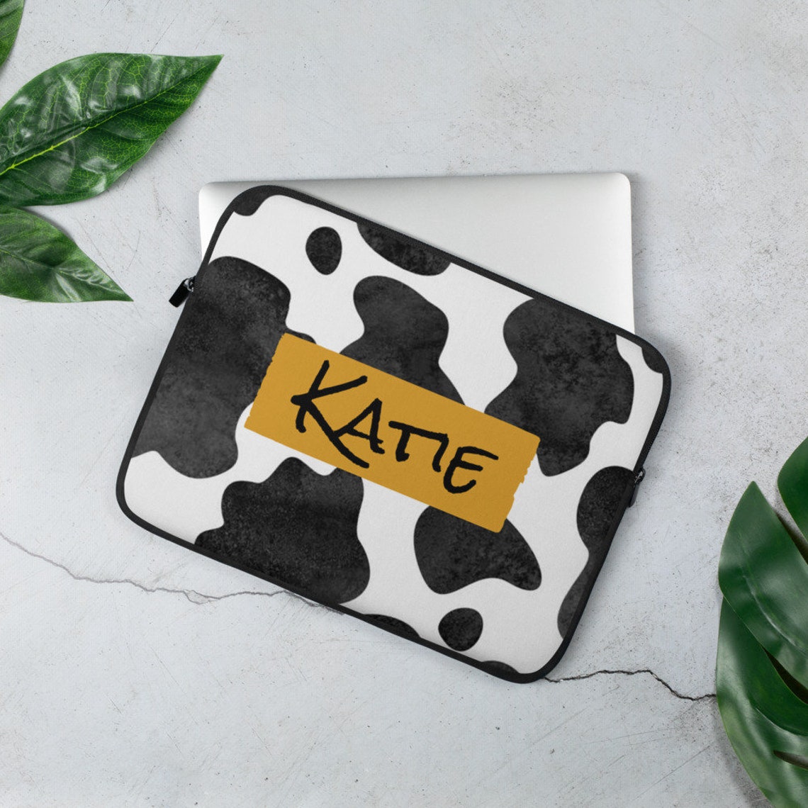 Cow Print Laptop Sleeve Personalized Chromebook Case Custom | Etsy