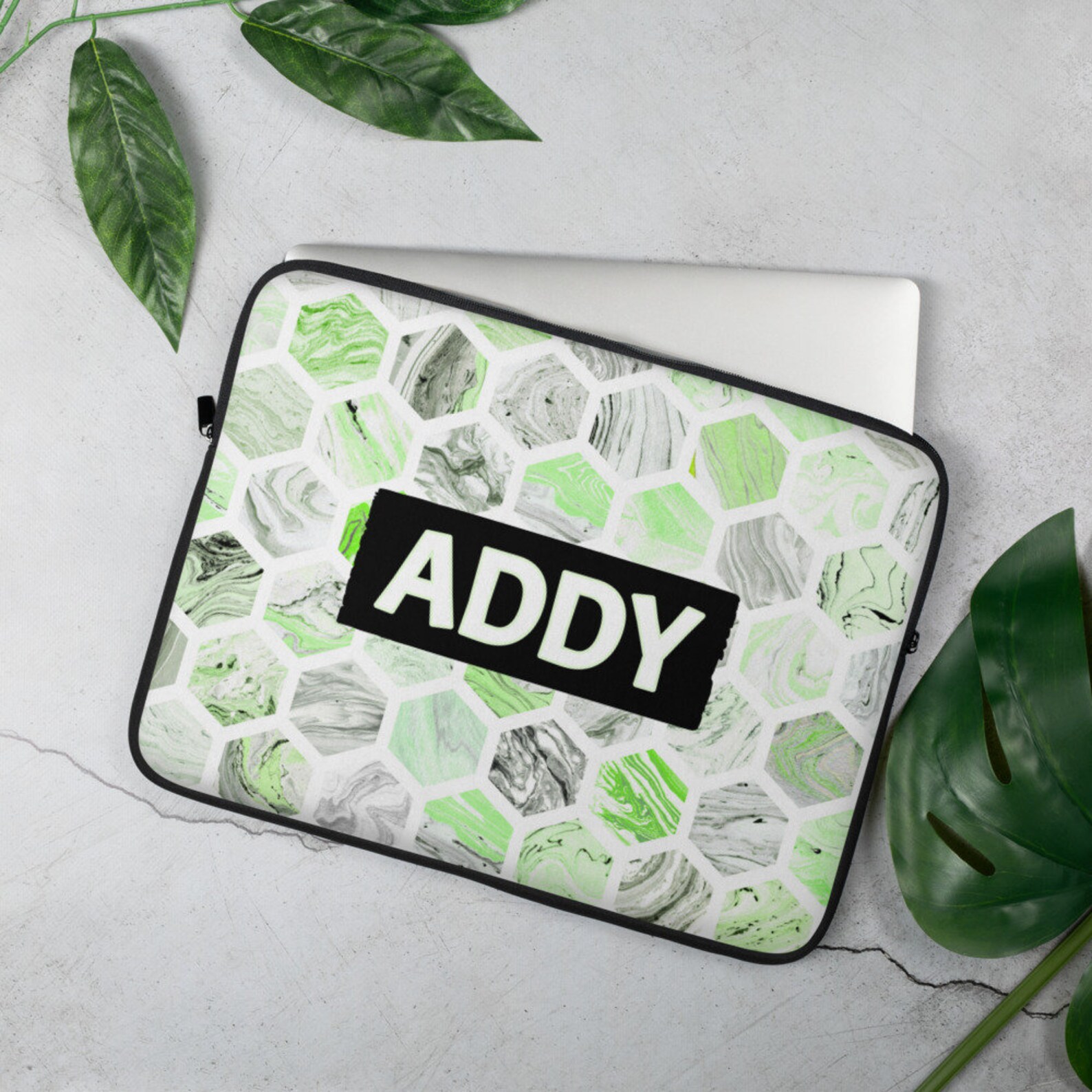 Chromebook Case for Kids Green Marble Personalized Laptop | Etsy