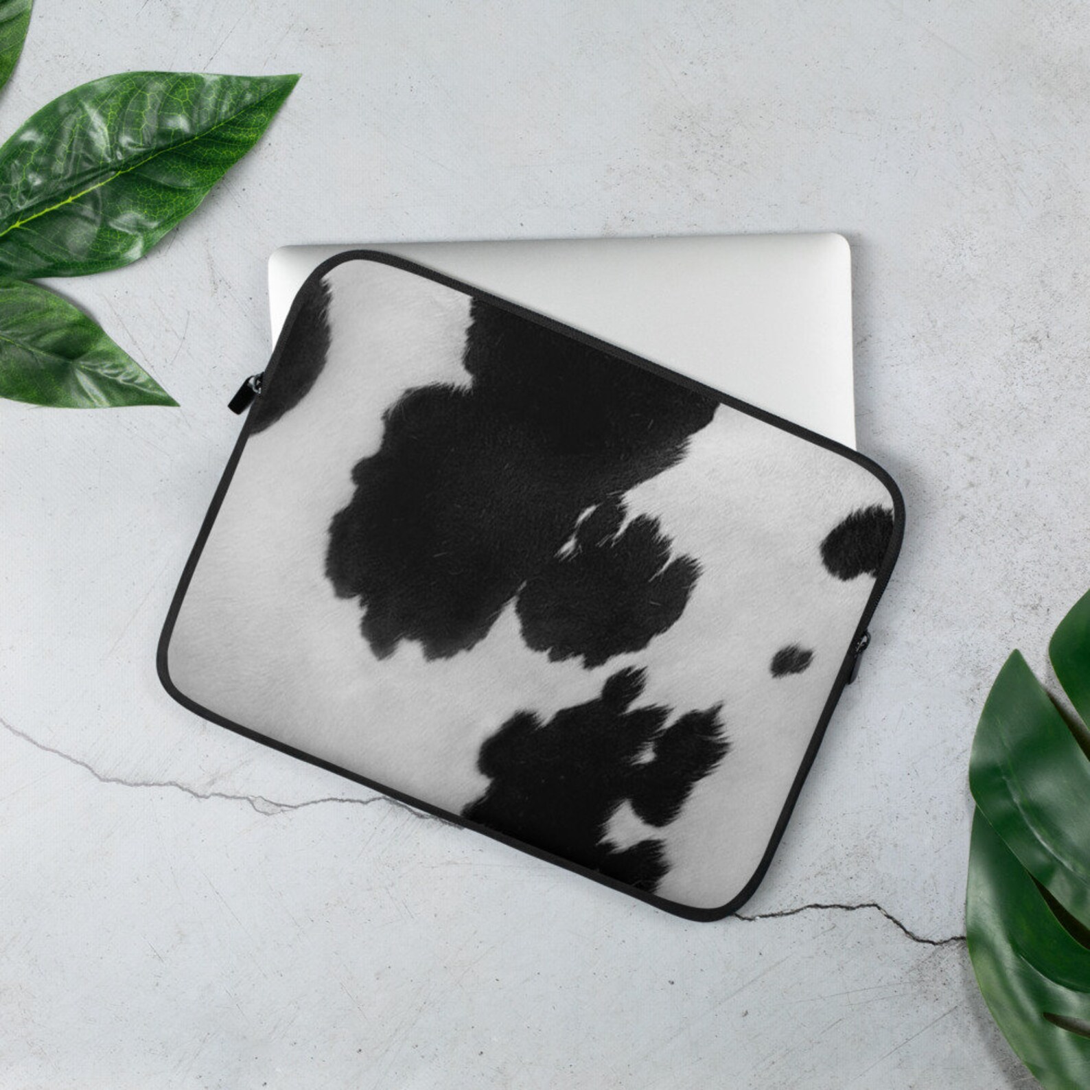 Cow Print Laptop Sleeve Cowhide Print Cow Print Chromebook | Etsy