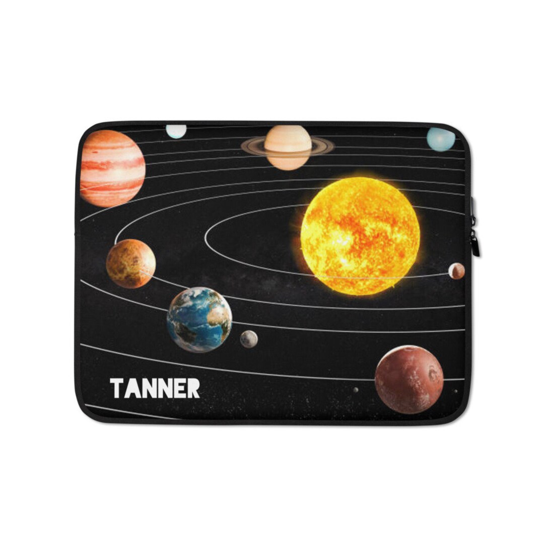 Solar System Laptop Sleeve, Personalized Space Name Bag - Etsy