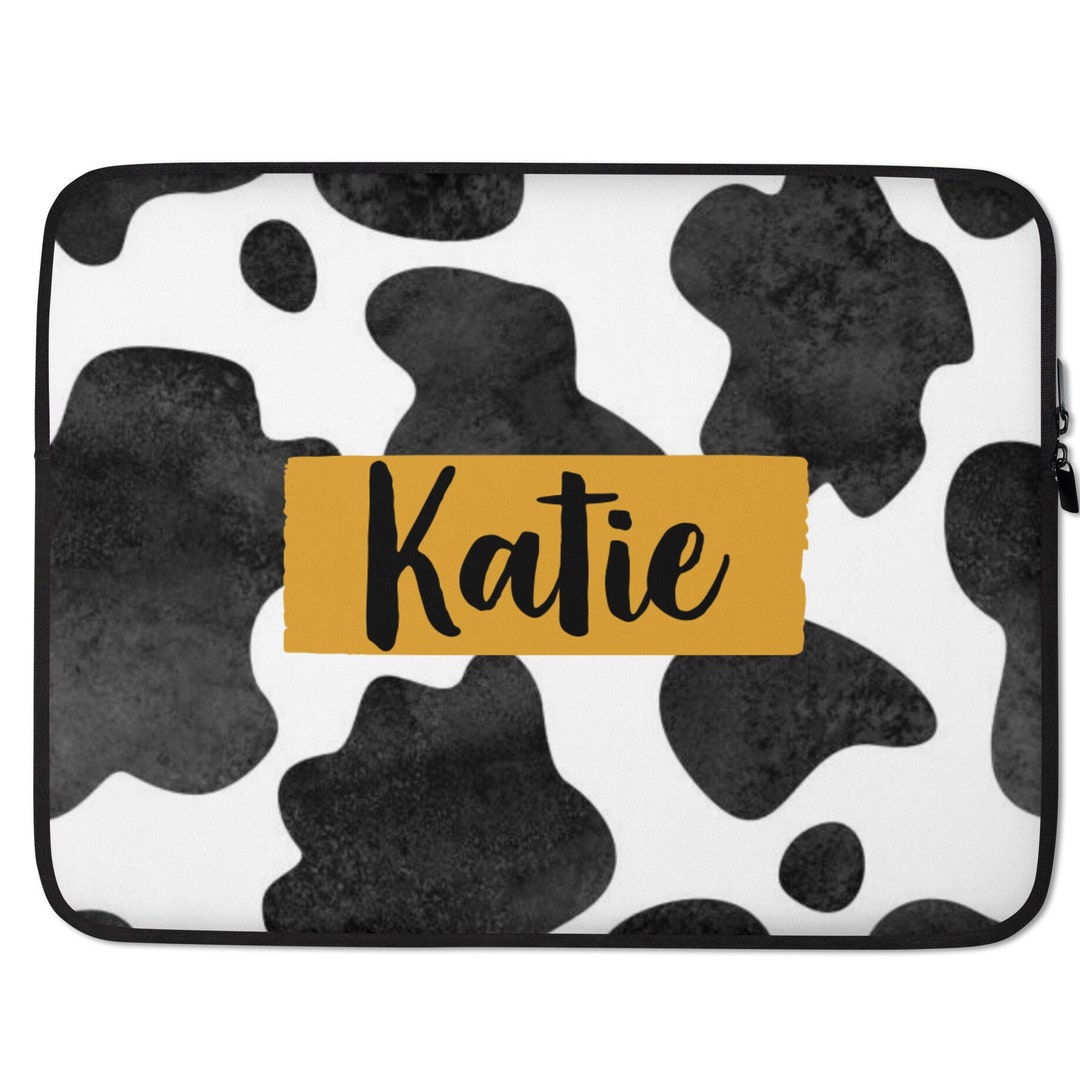 Cow Print Laptop Sleeve, Personalized Chromebook Case, Custom Laptop ...