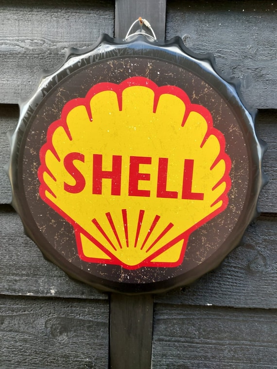 Wall Art/sign Embosed Heavy Shell 40cm Retro/vintage Tin Metal | Etsy