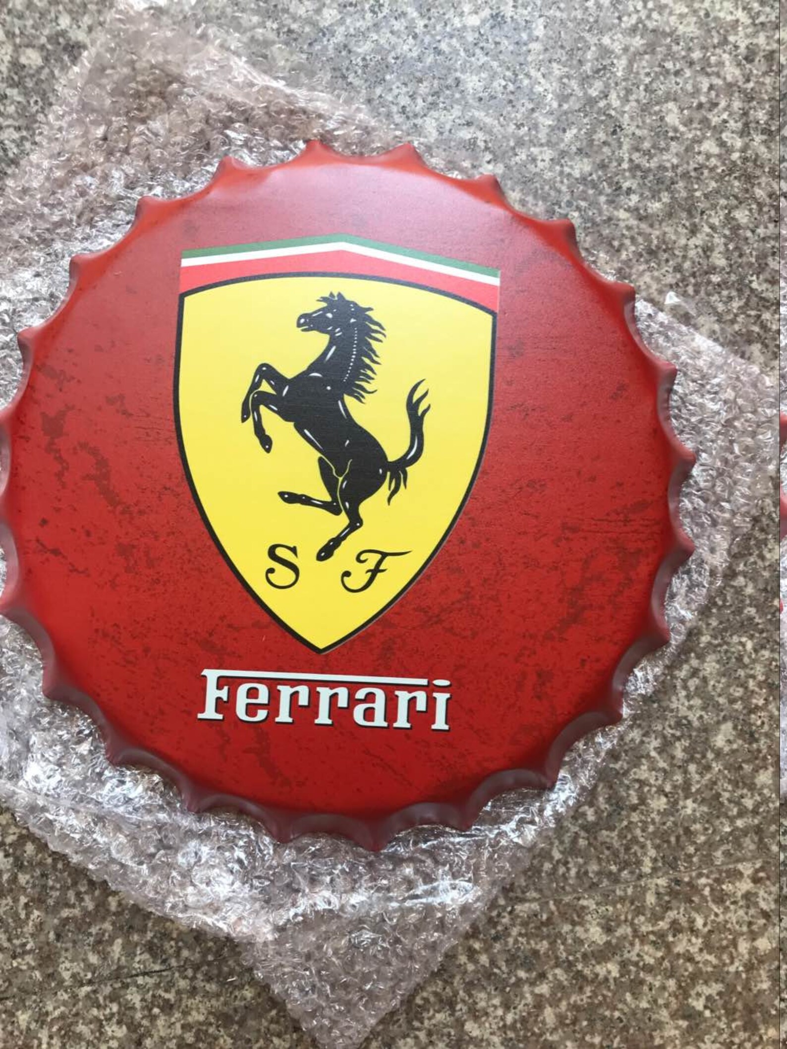 Wall Art/sign Ferrari /vintage Tin Metal 35cm Bottle Top Bar - Etsy