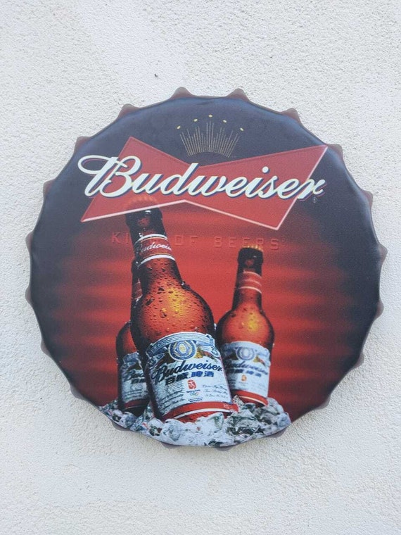 Wall Art Budweiser /sign /vintage Tin Metal 30cm 3 Signe de | Etsy