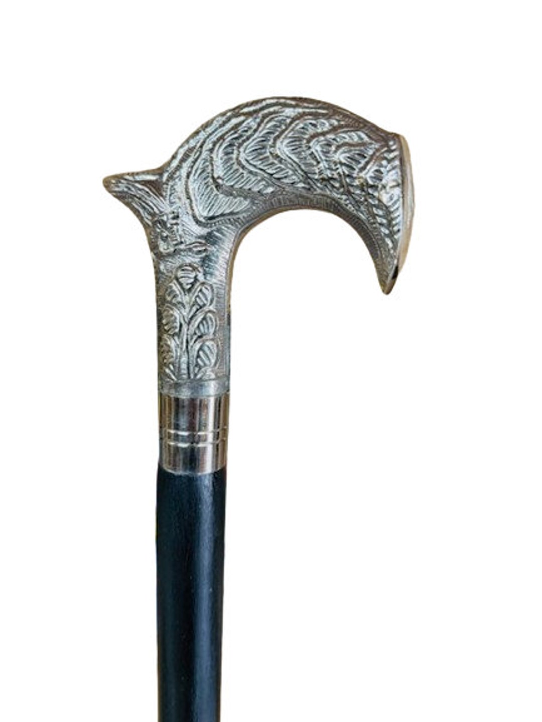 Gentleman Classic Style Fish Design Wooden Walking Stick With Brass and ...