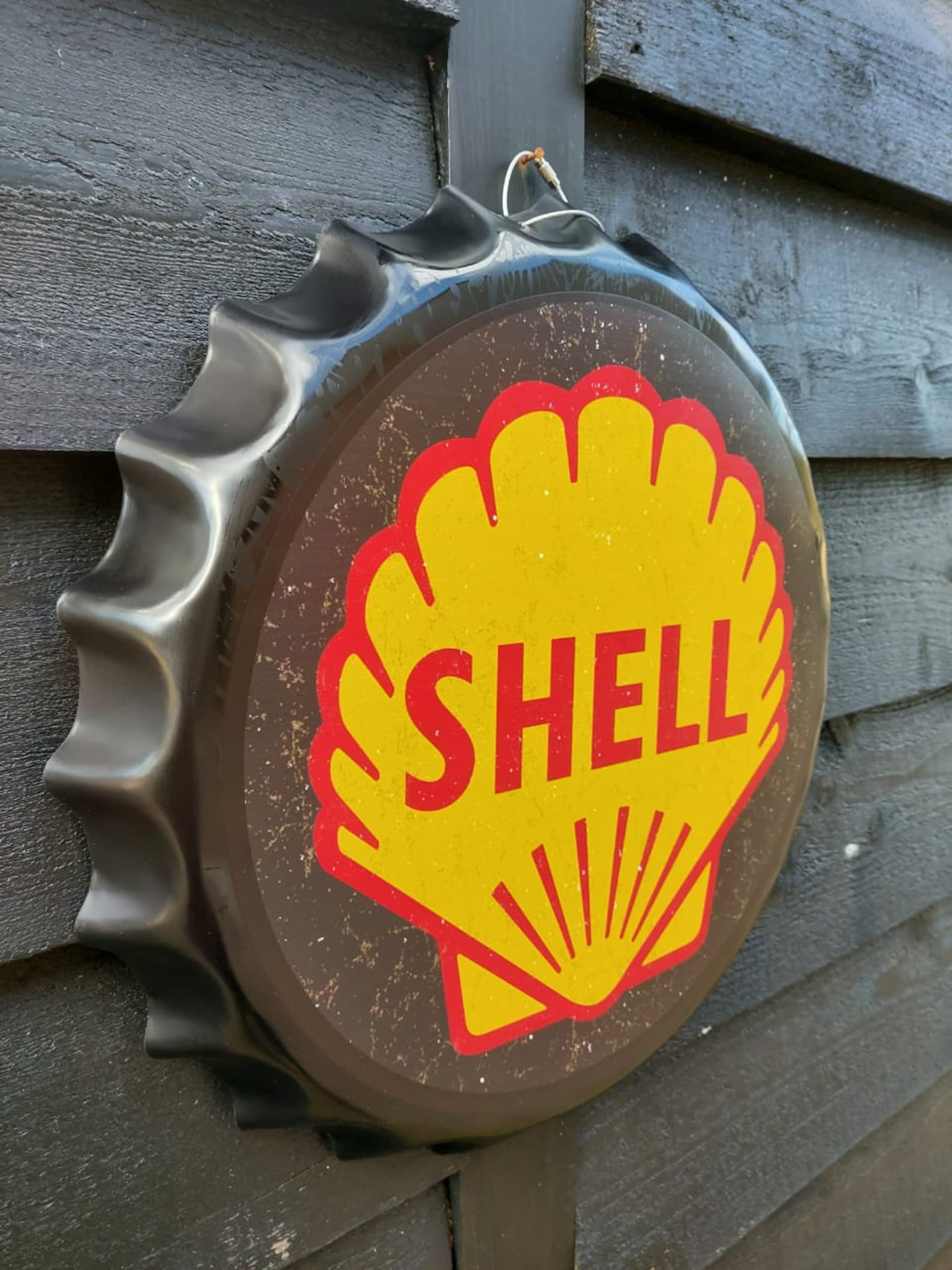 Wall Art/sign Embosed Heavy Shell 40cm Retro/vintage Tin Metal - Etsy