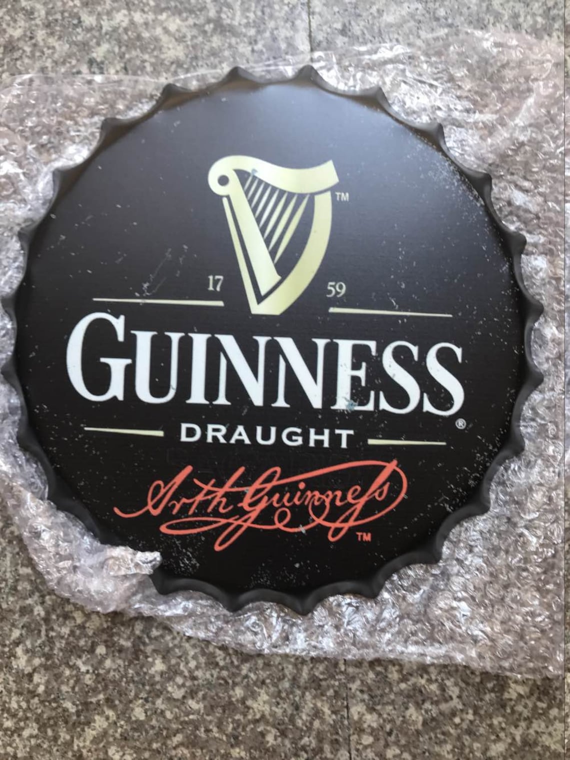 Wall Art/sign Guinness/Vintage Tin Metal 35cm Bottle Top Bar | Etsy