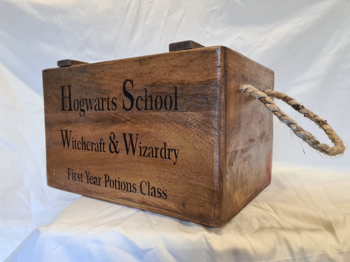 Vintage Style Hogwarts School Wooden Chest/Storage Box With | Etsy