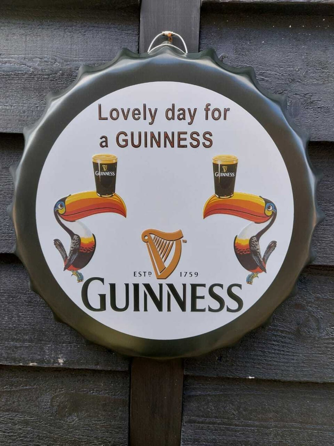 Wall Art/sign Guiness 30cm Retro/vintage Tin Metal Bottle Top Bar Pub ...