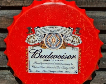 Budweiser Metal Sign - Etsy