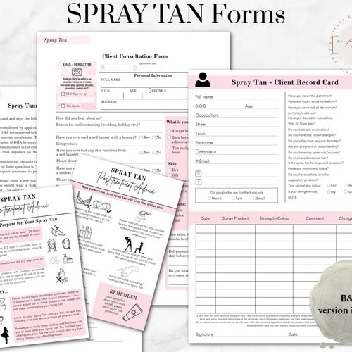 Spray Tanning Pre and Post Tan Instruction Cards Digital - Etsy