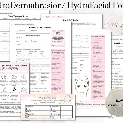 Hydrafacial Consent Form Template Hydrafacial Client Intake - Etsy