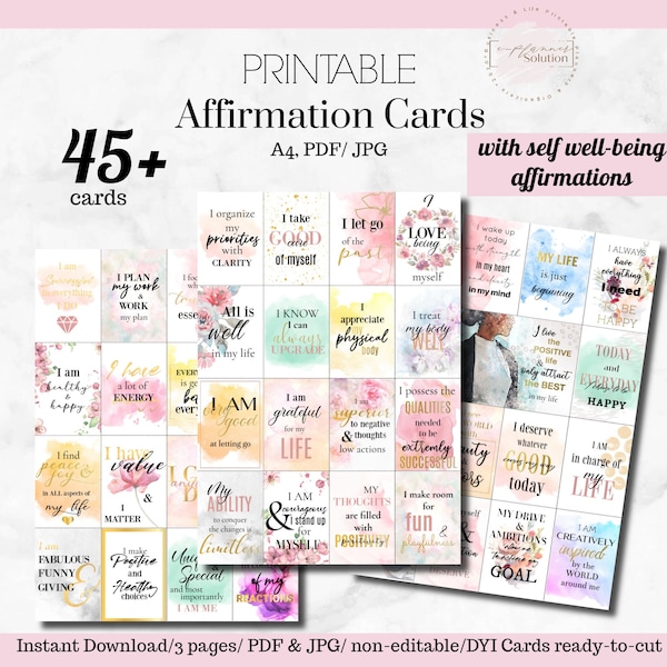 Printable Diy Affirmation Cards - Etsy