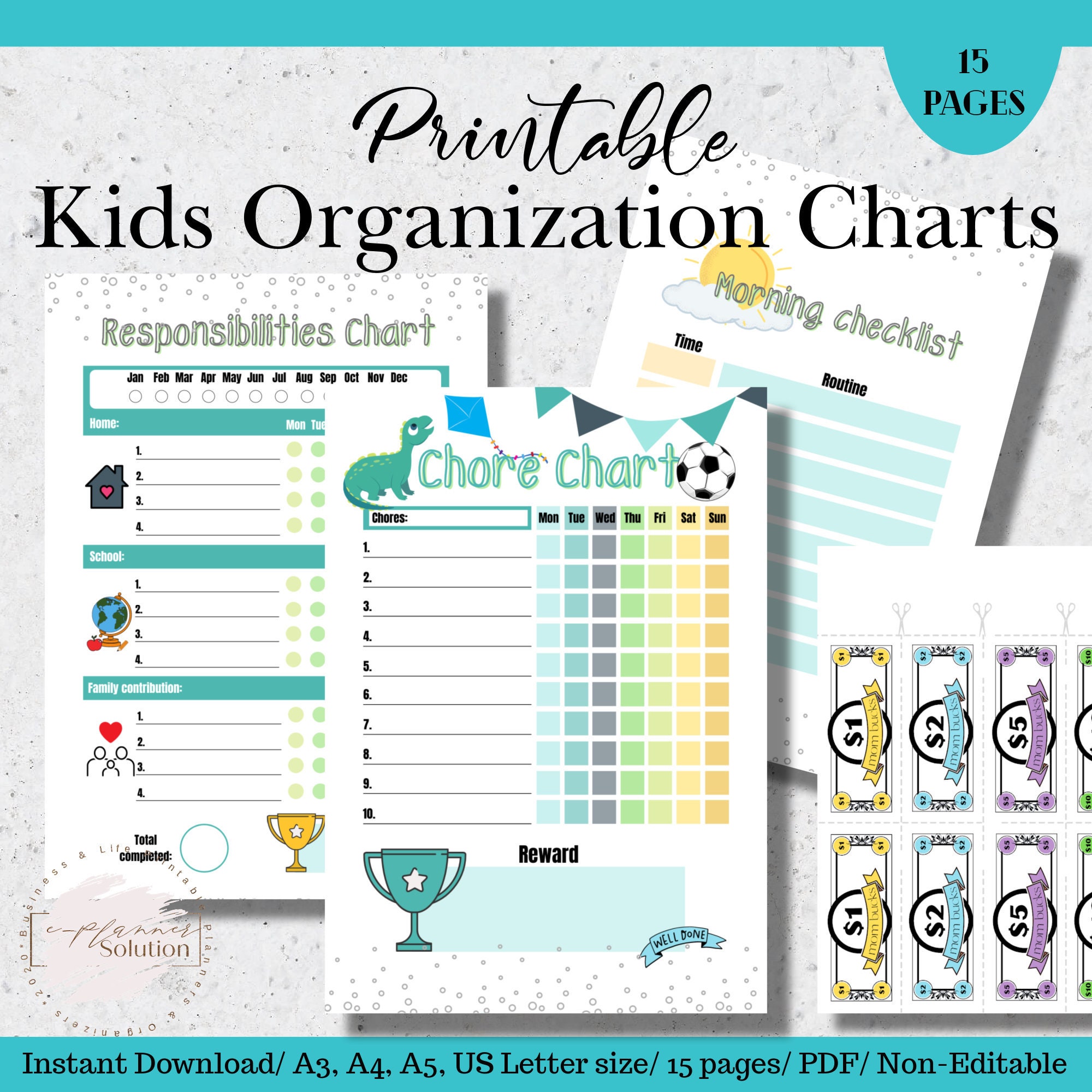 Chore Chart Printable for Boys Kids Chores Responsibility - Etsy