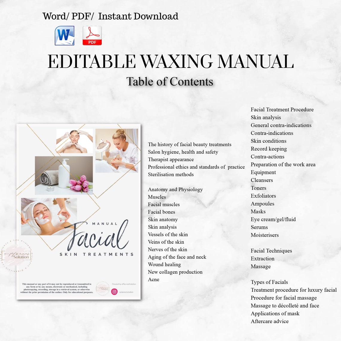Facial Manual Editable Training Manual Facial Treatments - Etsy