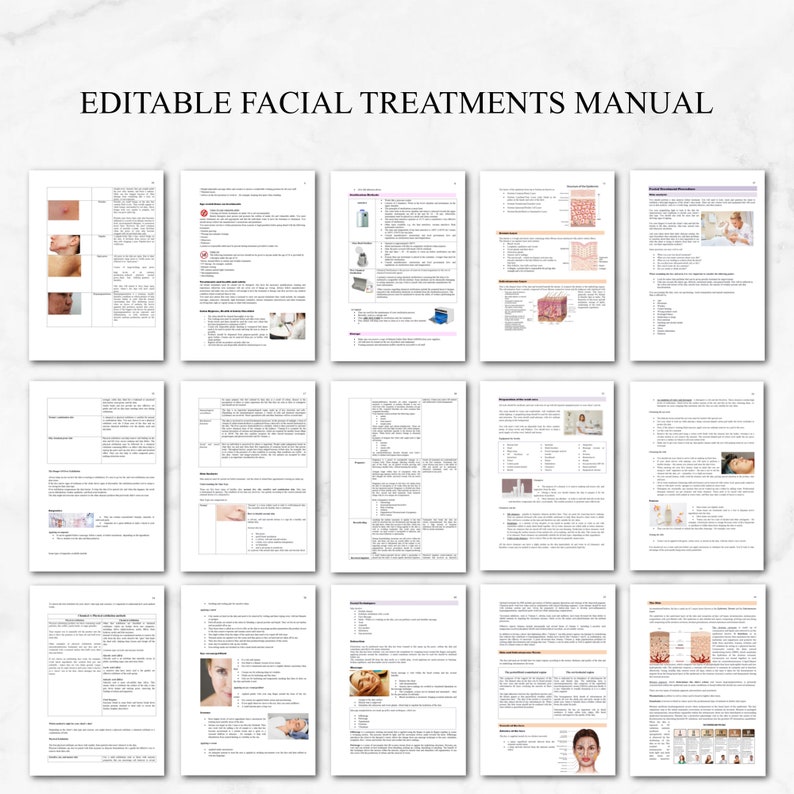 Facial Manual Editable Training Manual Facial Treatments - Etsy