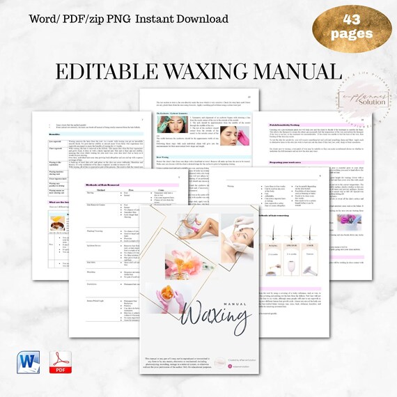 Waxing Manual Editable Training Waxing Manual Therapist | Etsy