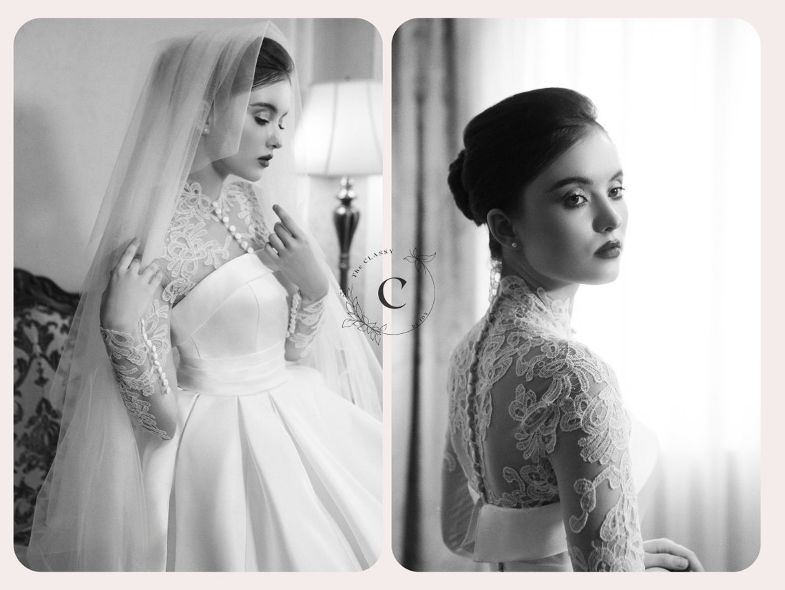 2023 the CLASSY Ball Gown White Classic High Neck Long Length - Etsy