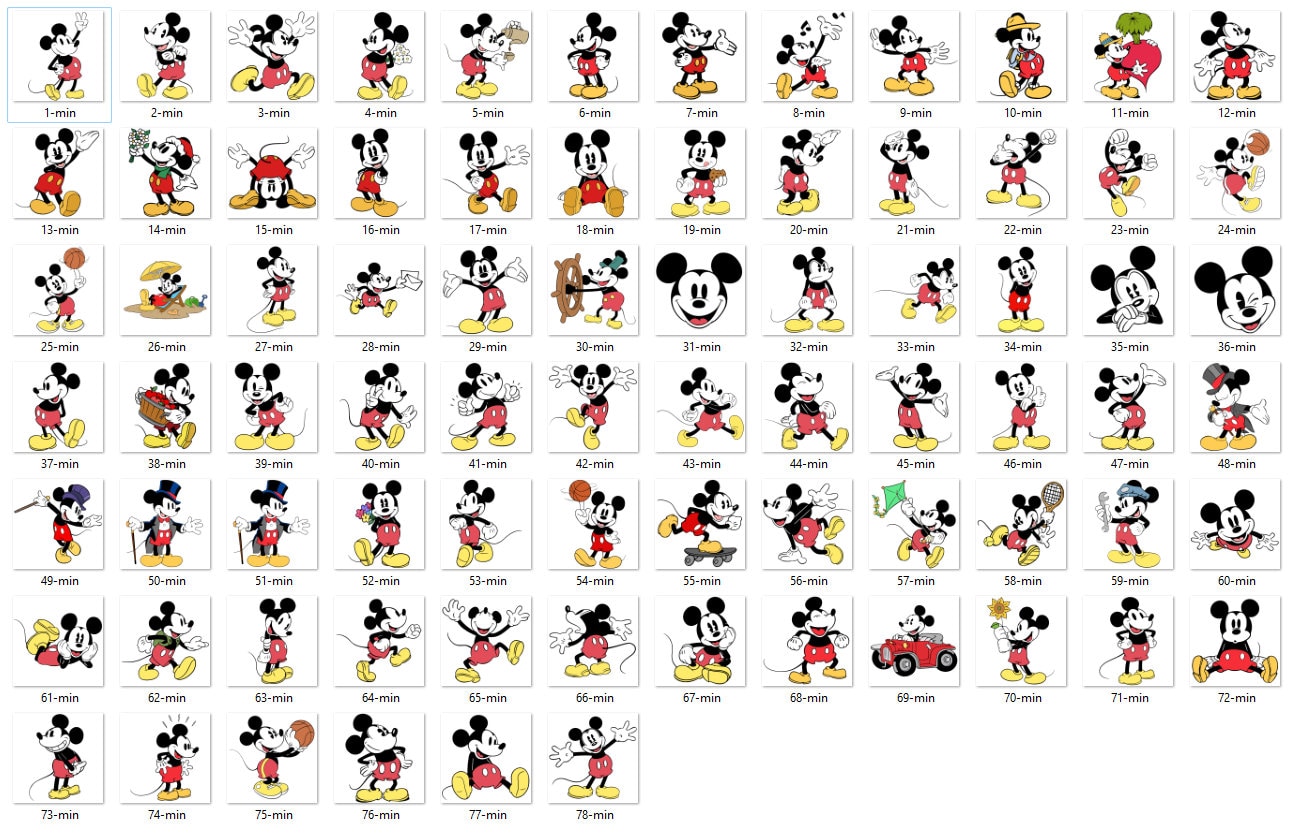 78 Classic Mickey Mouse PNG Clip Art Images 300 Dpi High Resolution - Etsy