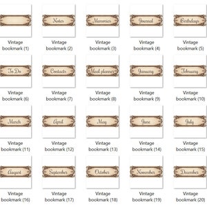Timeless Treasures: Vintage Digital Planner Book Mark Labels Clipart ...