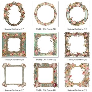 30 Shabby Chic Frames, High Quality Clipart, Instant Download, 300 Dpi ...